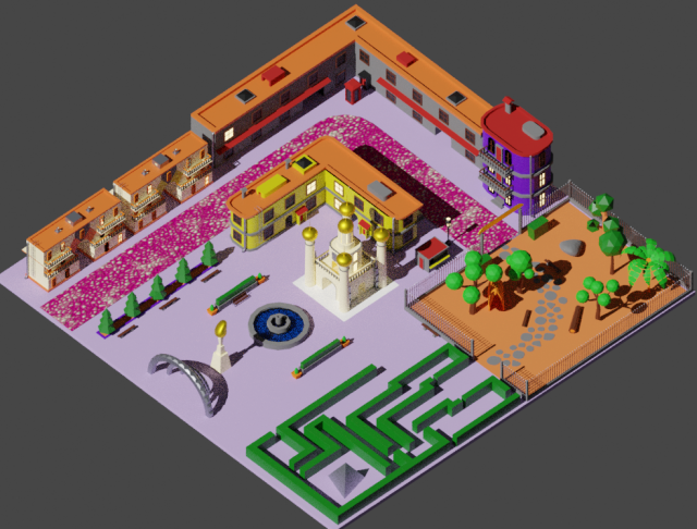 Environment pack Low-poly Game location Map Low-poly 3D Model in ...