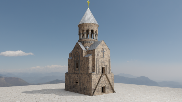 Ancient monastery Ancient church Low-poly 3D Model in Landmarks 3DExport