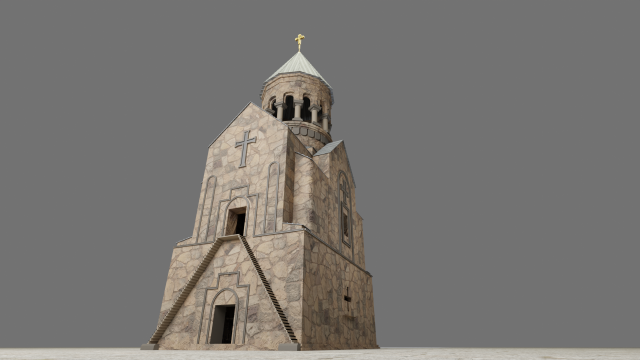 Ancient monastery Ancient church Low-poly 3D Model in Landmarks 3DExport