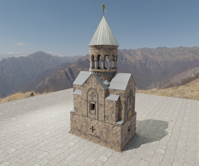 Ancient monastery Ancient church Low-poly 3D Model in Landmarks 3DExport