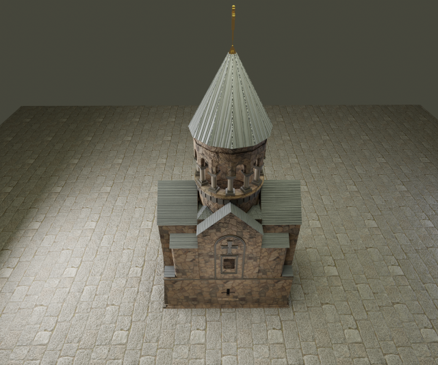 Ancient monastery Ancient church Low-poly 3D Model in Landmarks 3DExport