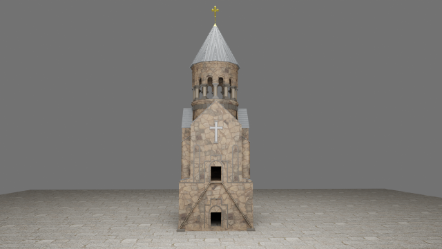Ancient monastery Ancient church Low-poly 3D Model in Landmarks 3DExport