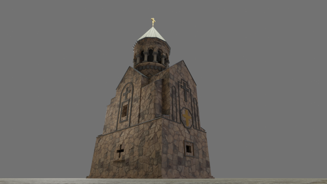 Ancient monastery Ancient church Low-poly 3D Model in Landmarks 3DExport