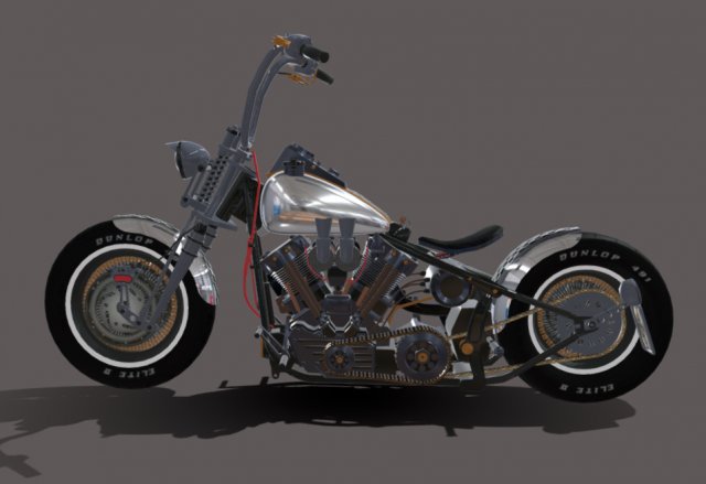 Harley-davidson-knucklehead 3D Model in Motorcycle 3DExport