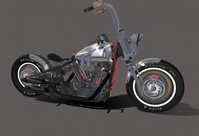 Harley-davidson-knucklehead 3D Model in Motorcycle 3DExport