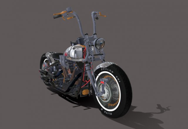 Harley-davidson-knucklehead 3D Model in Motorcycle 3DExport