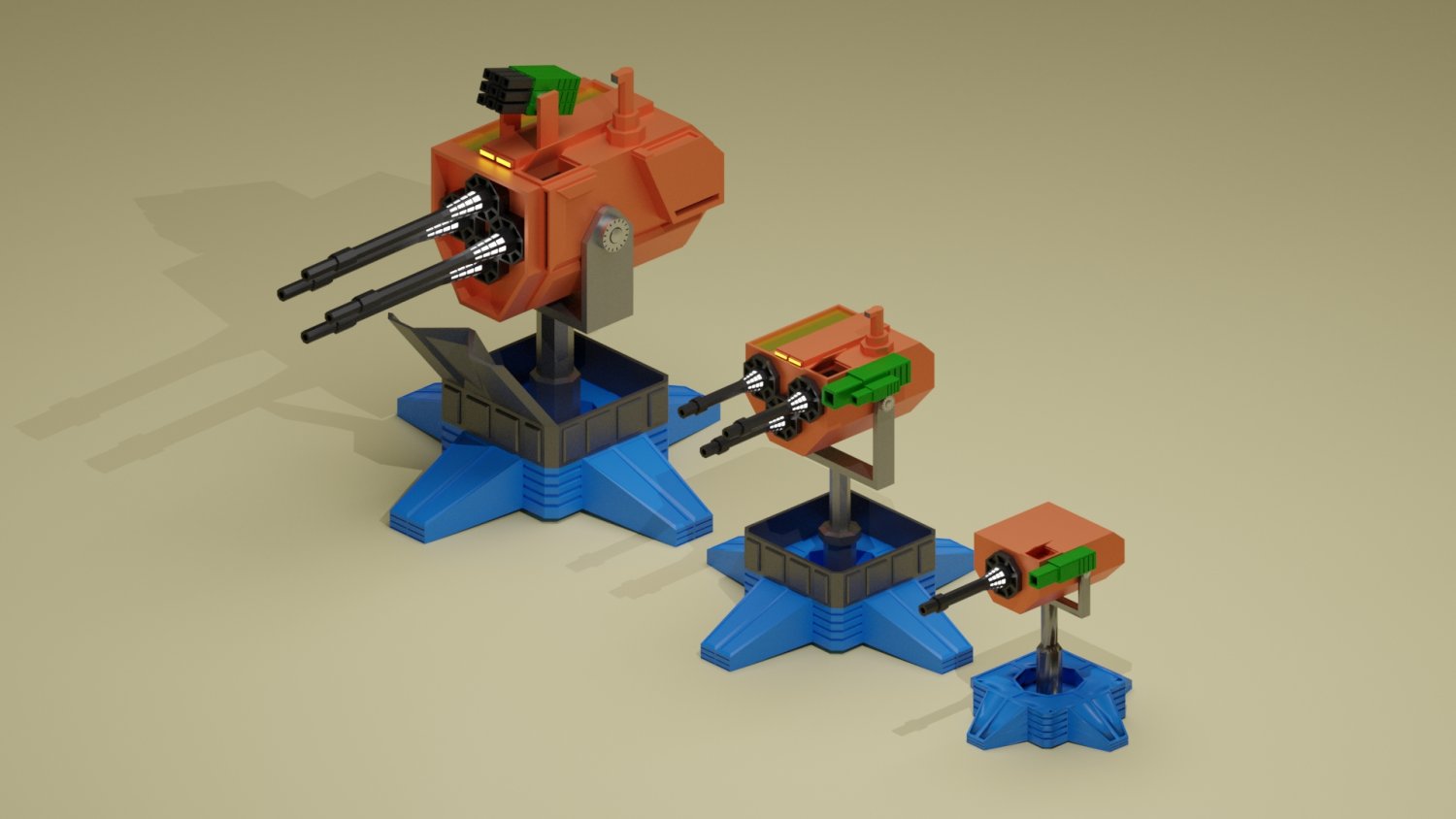 Tower 3D Model in Machine Gun 3DExport