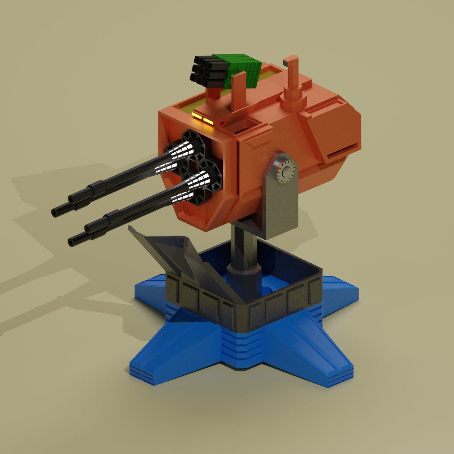 Tower 3D Model in Machine Gun 3DExport