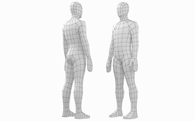 Natural Female and Male in Rest Pose Base Mesh BUNDLE 3D Model in Woman ...