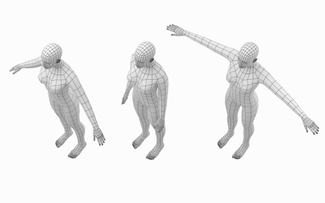 Natural Female in 3 Modeling Poses Base Mesh 3D Model in Woman 3DExport