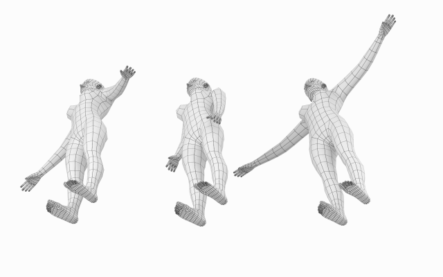 Natural Female in 3 Modeling Poses Base Mesh 3D Model in Woman 3DExport