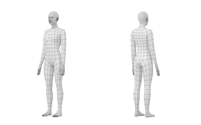 Natural Female in 3 Modeling Poses Base Mesh 3D Model in Woman 3DExport