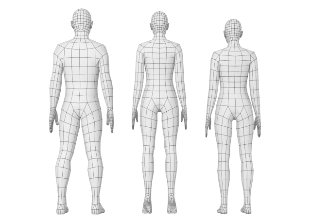 Natural Male and Female in Rest Pose Base Mesh 3D Model in Woman 3DExport