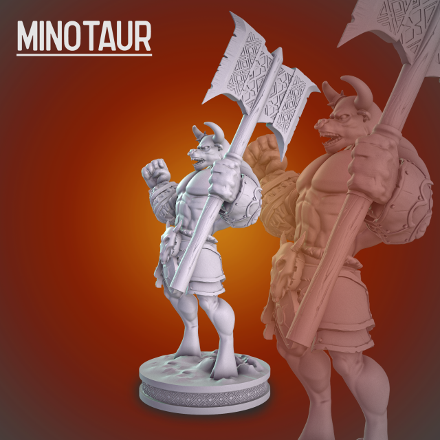 Minotaur 3D Print Model in Monsters & Creatures 3DExport