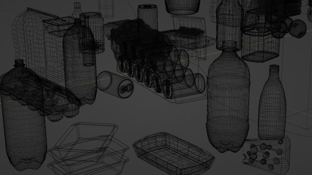 Verity of food all with unique textures and off brand labels 3D Model ...