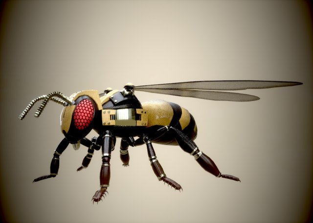 Mechanical bee 3D Model in Fantasy 3DExport
