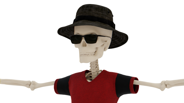 Skeleton Cartoon Scary 3D Model in Cartoon 3DExport