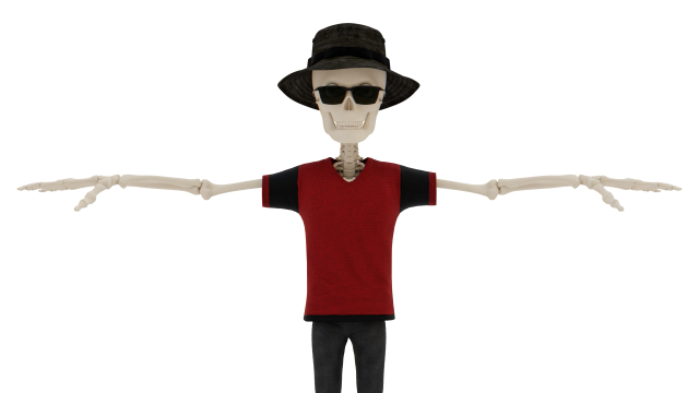 Skeleton Cartoon Scary 3D Model in Cartoon 3DExport