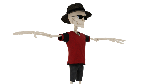 Skeleton Cartoon Scary 3D Model in Cartoon 3DExport