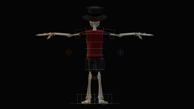 Skeleton Cartoon Scary 3D Model in Cartoon 3DExport