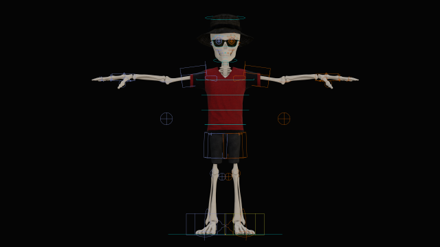 Skeleton Cartoon Scary 3D Model in Cartoon 3DExport