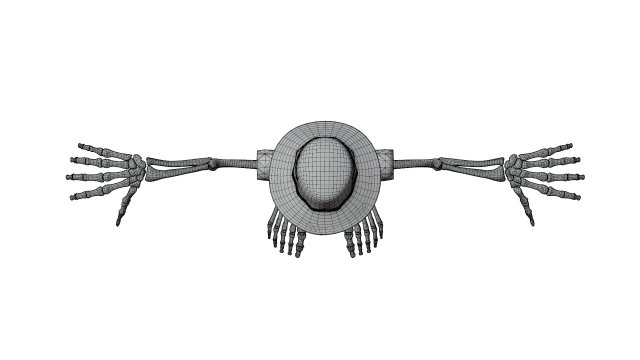 Skeleton Cartoon Scary 3D Model in Cartoon 3DExport