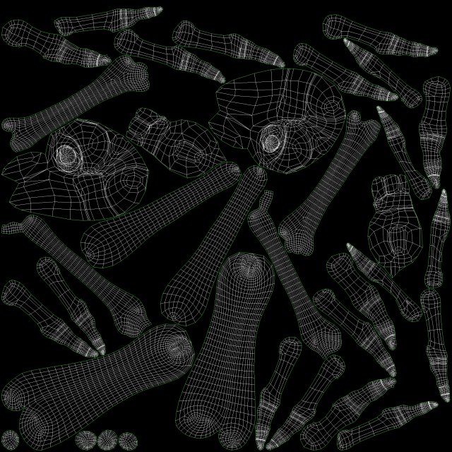 Skeleton Cartoon Scary 3D Model in Cartoon 3DExport