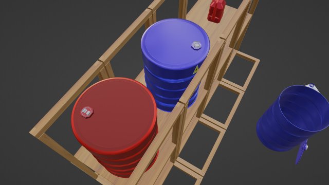 Barrel tong Pellet Teak Wood end Jerrycan 3d Objects models 3D Model in ...