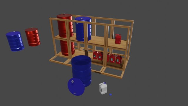 Barrel tong Pellet Teak Wood end Jerrycan 3d Objects models 3D Model in ...