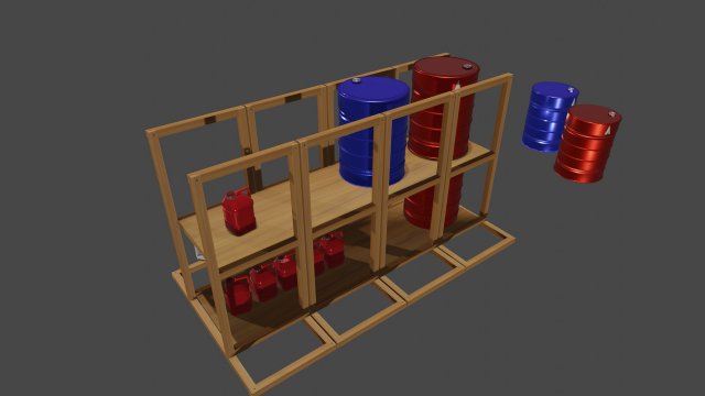 Barrel tong Pellet Teak Wood end Jerrycan 3d Objects models 3D Model in ...