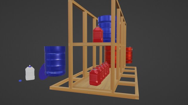 Barrel tong Pellet Teak Wood end Jerrycan 3d Objects models 3D Model in ...