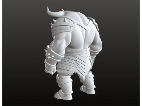 Cartoon Minotaurus Riese STL Gepanzertes Fantasy-Biest 3D Druckmodell ...