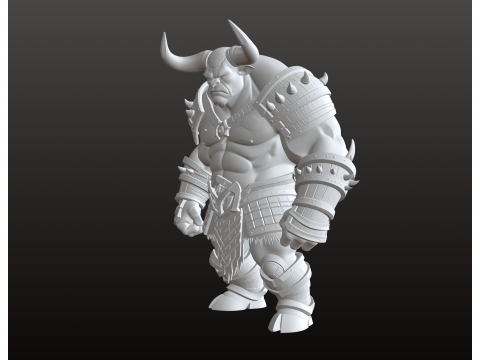 Cartoon Minotaurus Riese STL Gepanzertes Fantasy-Biest 3D Druckmodell ...