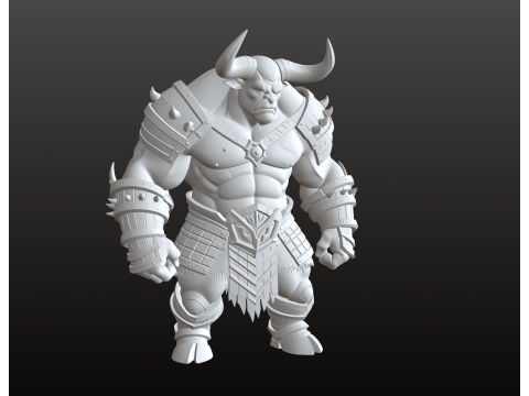 Cartoon Minotaurus Riese STL Gepanzertes Fantasy-Biest 3D Druckmodell ...