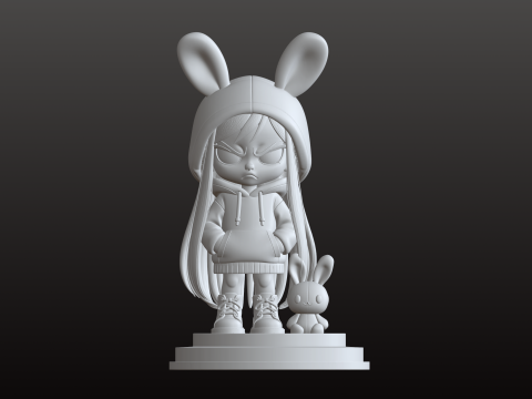 Chibi Girl avec Teddy Bear STL Cute Moody Modèles 3D en vedette in ...