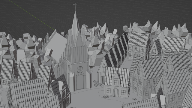 Medieval village 3D Model in Cityscapes 3DExport