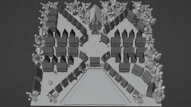 Medieval village 3D Model in Cityscapes 3DExport