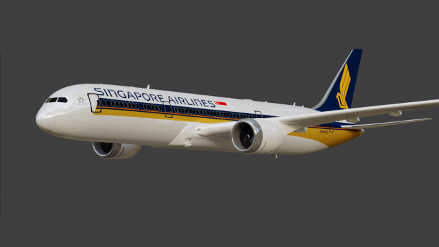 Boeing 787-9 Singapore Airlines - Animated and Rigged 3D Model in ...