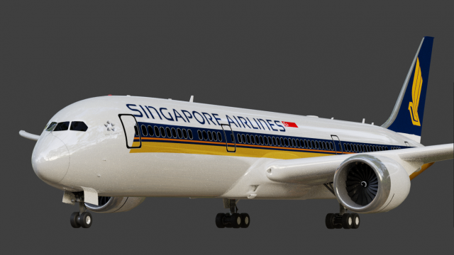 Boeing 787-9 Singapore Airlines - Animated and Rigged 3D Model in ...