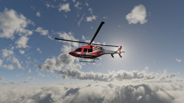 ANIMATED Bell 206 Jet Ranger -Red 1808TX 3D Model in Helicopter 3DExport