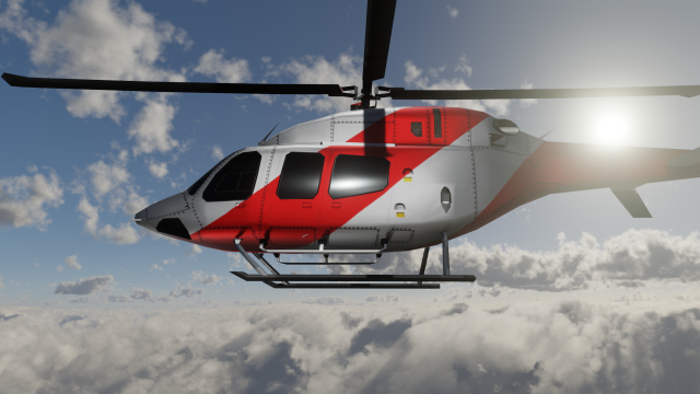 ANIMATED Bell 206 Jet Ranger -Red TX 3D Model in Helicopter 3DExport