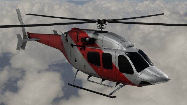 ANIMATED Bell 206 Jet Ranger -Red TX 3D Model in Helicopter 3DExport