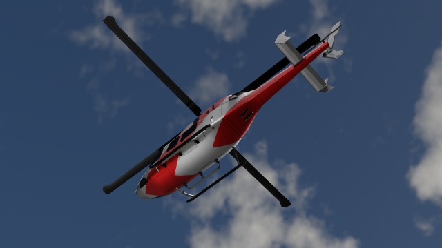 ANIMATED Bell 206 Jet Ranger -Red TX 3D Model in Helicopter 3DExport