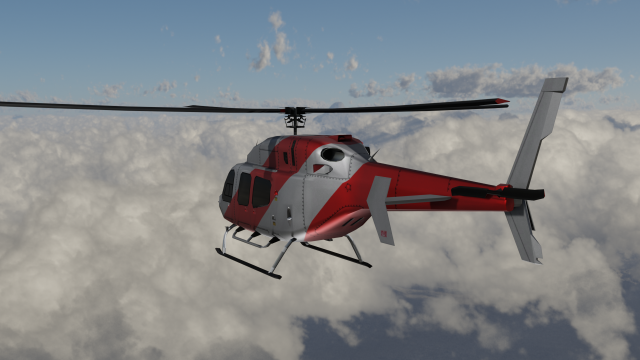 ANIMATED Bell 206 Jet Ranger -Red TX 3D Model in Helicopter 3DExport