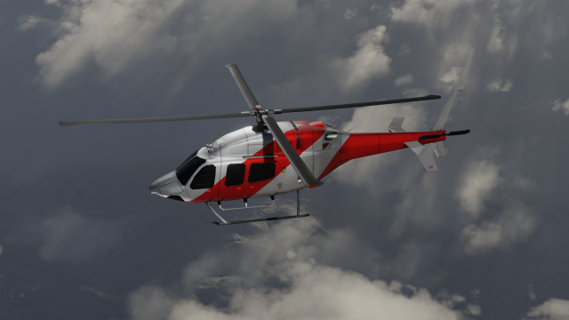 ANIMATED Bell 206 Jet Ranger -Red TX 3D Model in Helicopter 3DExport