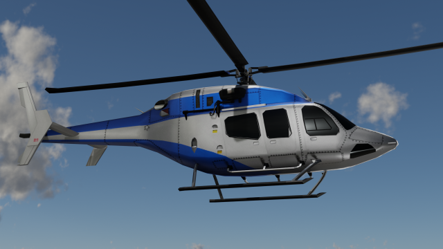 ANIMATED Bell 206 Jet Ranger -Blue TX 3D Model in Helicopter 3DExport