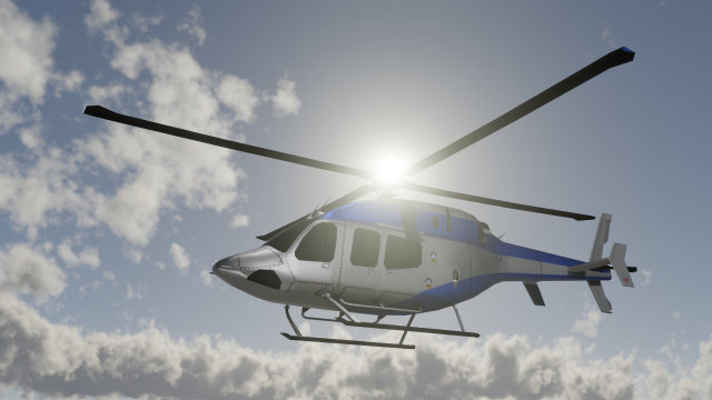 ANIMATED Bell 206 Jet Ranger -Blue TX 3D Model in Helicopter 3DExport