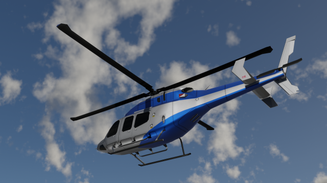 ANIMATED Bell 206 Jet Ranger -Blue TX 3D Model in Helicopter 3DExport