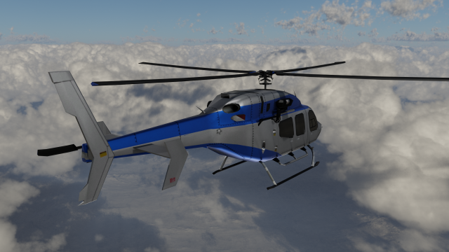 ANIMATED Bell 206 Jet Ranger -Blue TX 3D Model in Helicopter 3DExport