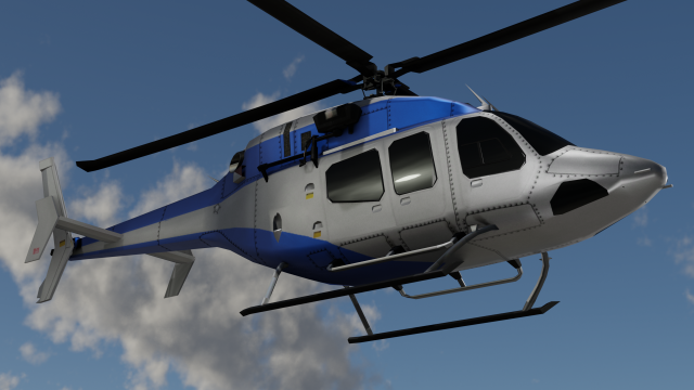 ANIMATED Bell 206 Jet Ranger -Blue TX 3D Model in Helicopter 3DExport